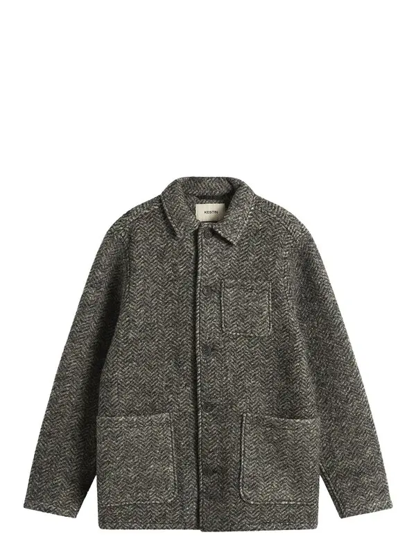 KESTIN Ormiston Herringbone Wool Jacket - Moss Herringbone Wool