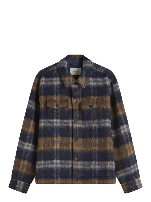 KESTIN Haston Jacket - Navy Check Brushed Wool
