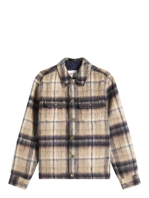 KESTIN Haston Jacket - Oat Check Brushed Wool
