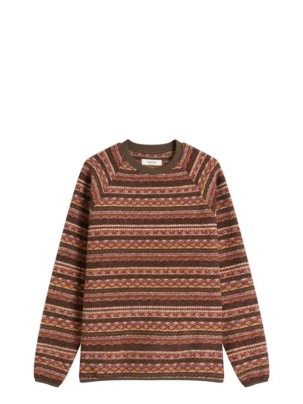 KESTIN Junction Knitted Fairisle Sweatshirt - Umber