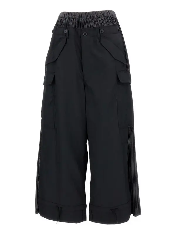 Junya Watanabe Baggy Wool-blend Cargo Trousers - Black