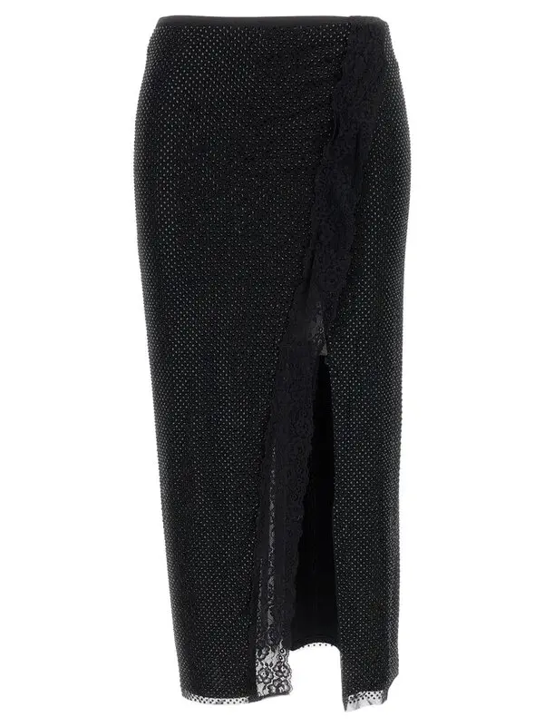 SELF-PORTRAIT Mini Dress With Crystal Trims - Black