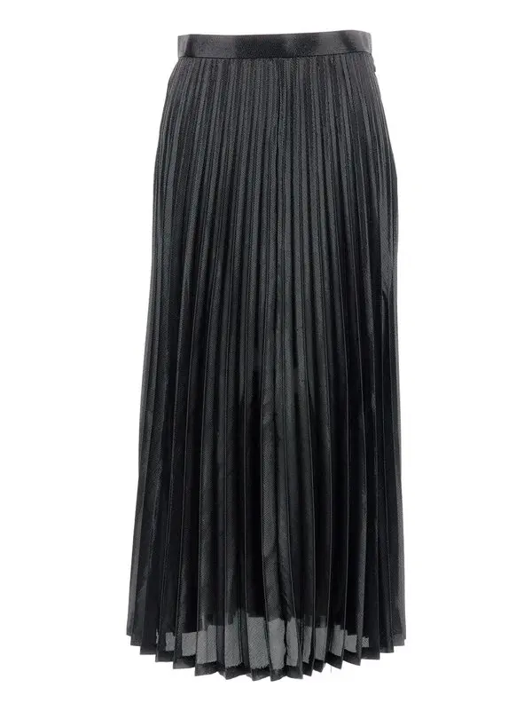 Junya Watanabe Midi Length Pleated Skirt - Black