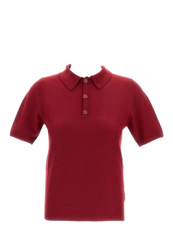 META CAMPANIA COLLECTIVE Cashmere Polo - Red