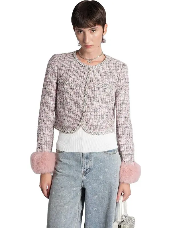 SELF-PORTRAIT Rose- Wool Casual Jacket - Pink