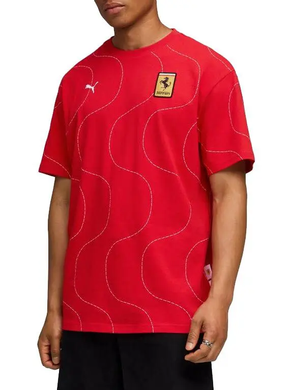 PUMA X Scuderia Ferrari Monza Cotton Graphic T-shirt - Rosso Corsa