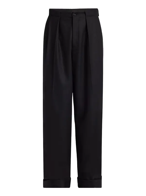 Dolce & Gabbana Wool Relaxed Fit Double-pleated Trousers - Black