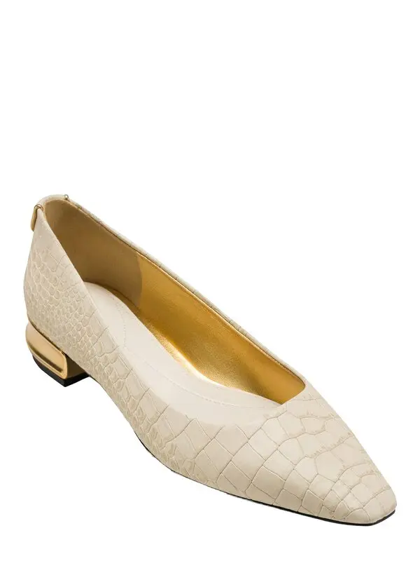 Donna Karan New York Savita Croc-embossed Pumps - Ivory