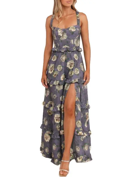 PETAL & PUP Lillee Floral Tiered Maxi Dress - Lavender Floral