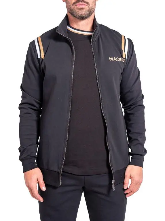 MACEOO Zipper Modish85 Knit Track Jacket - Black