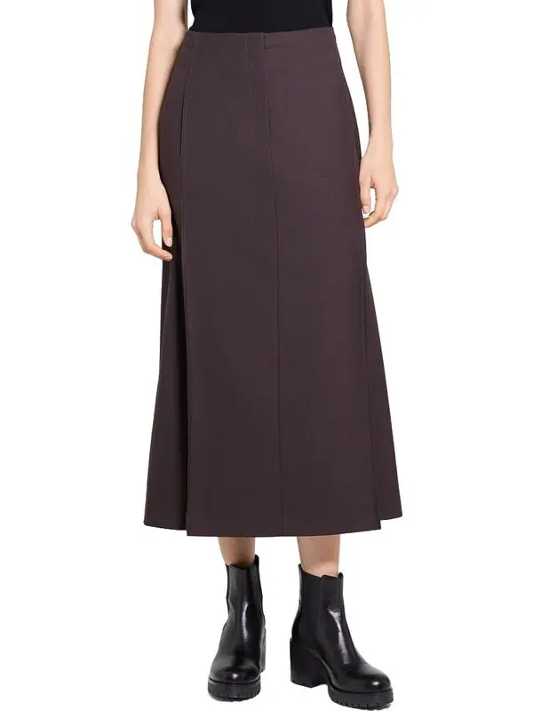 Theory Pleated A-line Skirt - Cacao