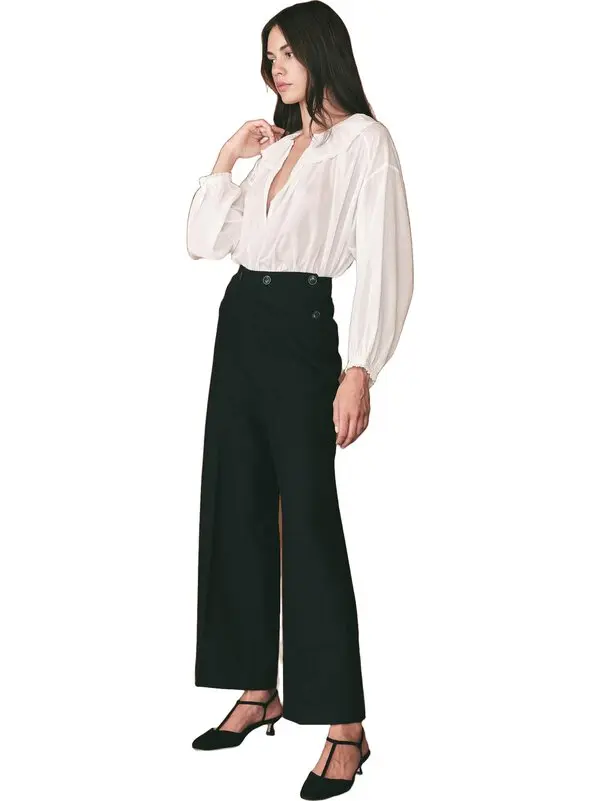 HMD Glenne Wide-leg Wool-blend Pants - Deep Navy