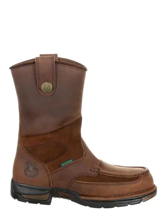 GEORGIA BOOT Waterproof Wellington Work Boots - Brown
