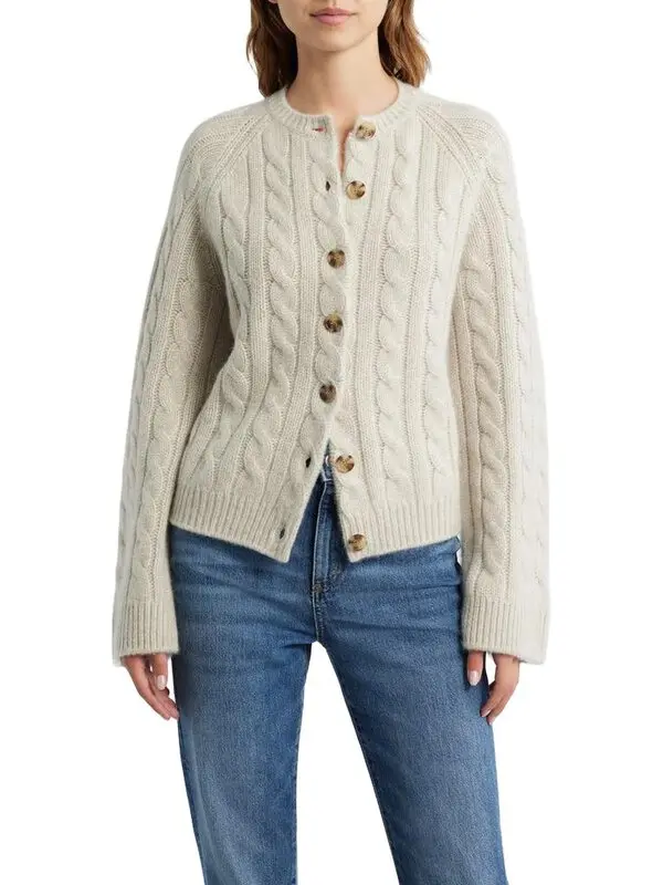 DÔEN Virginie Cable Cashmere Cardigan - Cottage