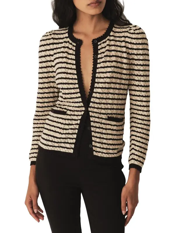 HMD Therese Pointelle Cardigan - Allaire Stripe