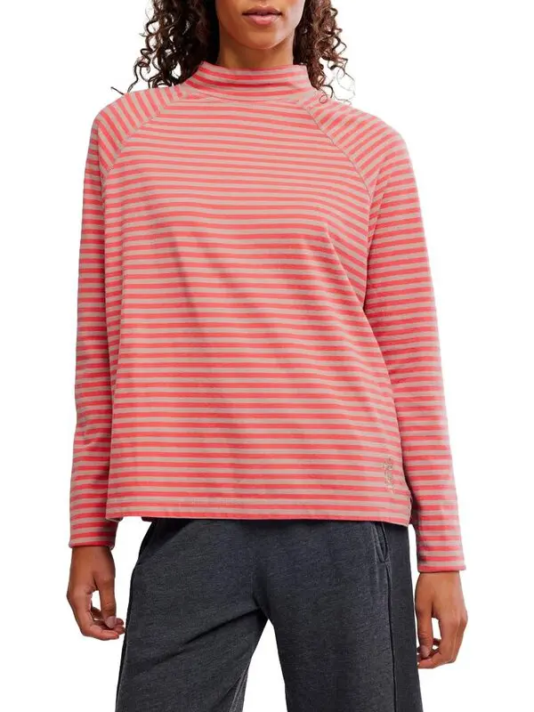 Free People Stripe Raglan Sleeve Top - Sailor Stripe Sand
