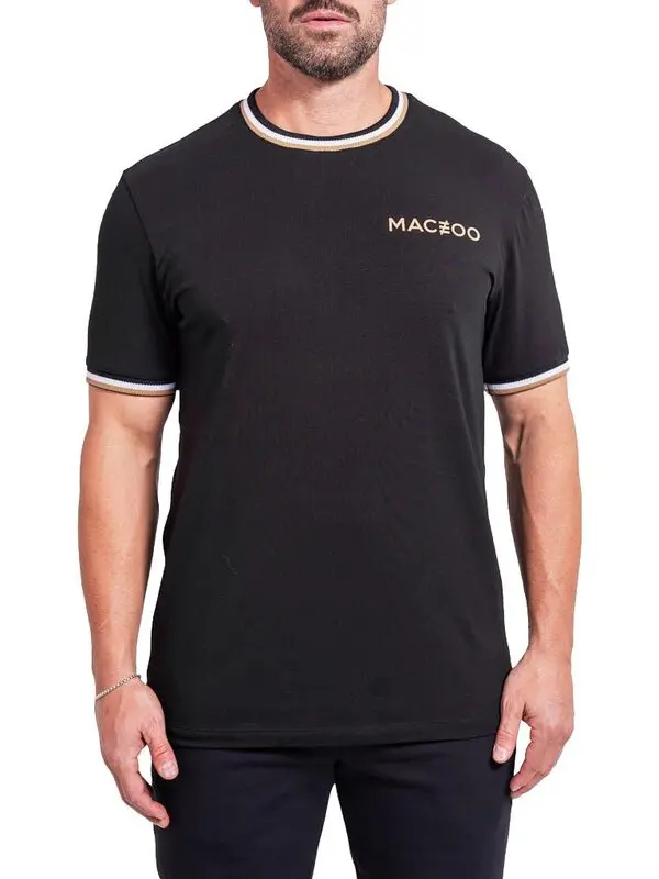 MACEOO Elegantcrew Tipped Logo Graphic T-shirt - Black
