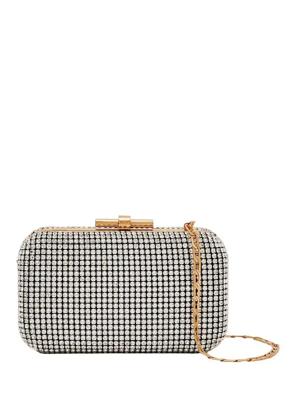 REISS Orla Crystal-embellished Box Clutch - Silver
