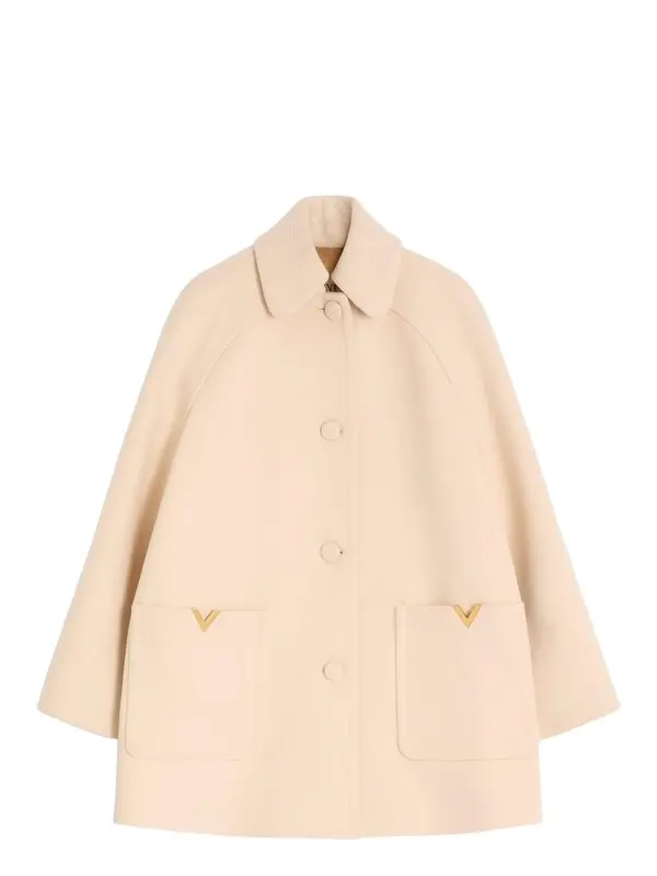 Valentino Garavani Virgin Wool Overcoat - Nude