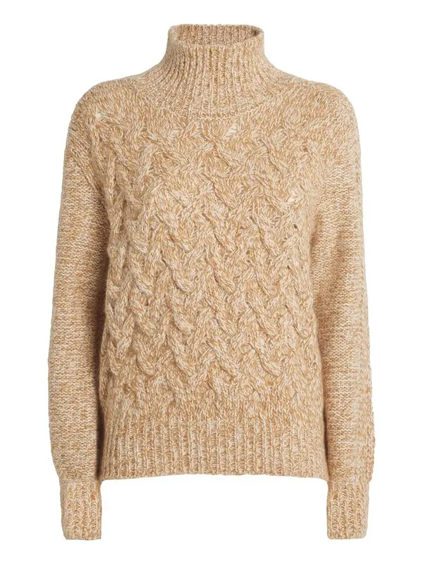 Eleventy Wool-blend Metallic Knitted Sweater - Beige