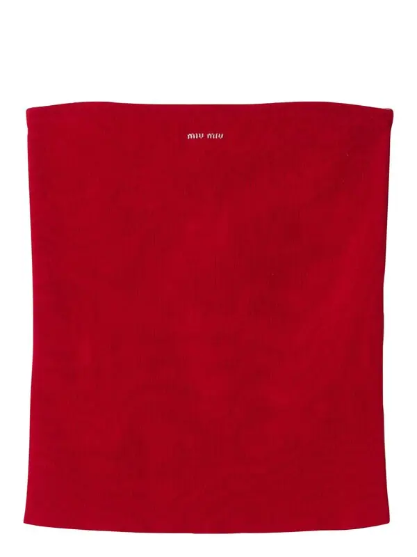 Miu Miu Cotton Logo Tube Top - Red