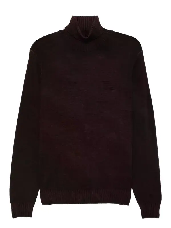 FILIPPO DE LAURENTIIS Roll-neck Ribbed Knit Sweater - Red