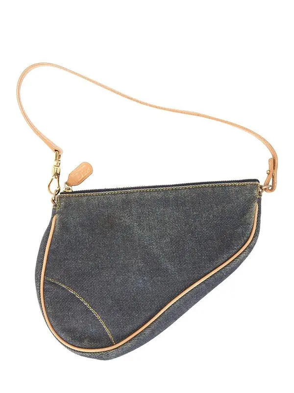 Dior Denim Saddle Pochette - Blue