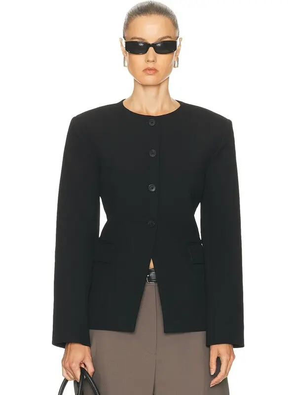 EAVES Keki Collarless Blazer - Black
