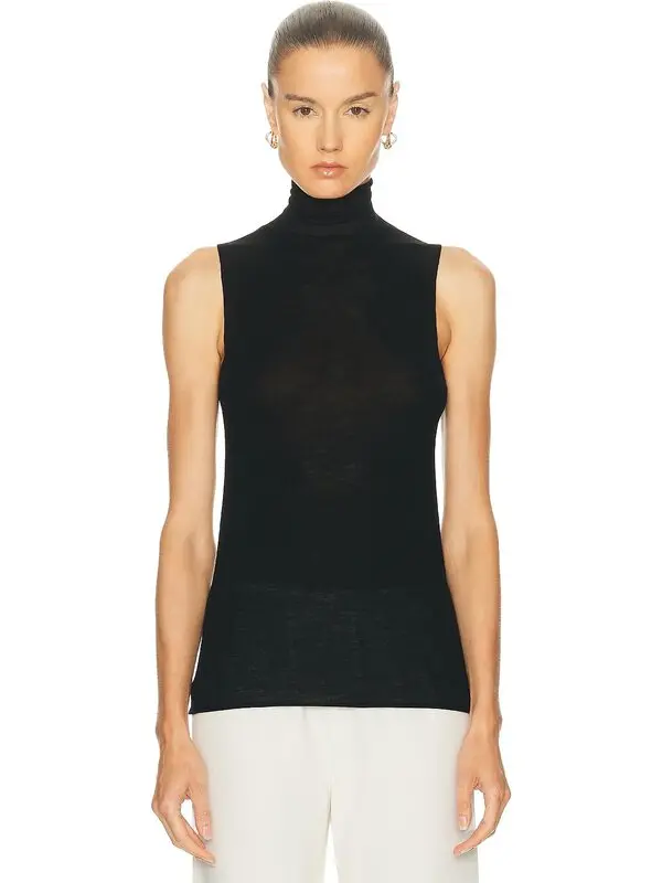 EAVES Sleeveless Knit Mockneck - Black