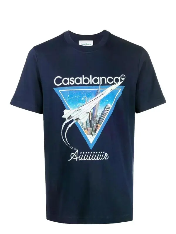Casablanca Graphic-print Short-sleeved T-shirt - Blue