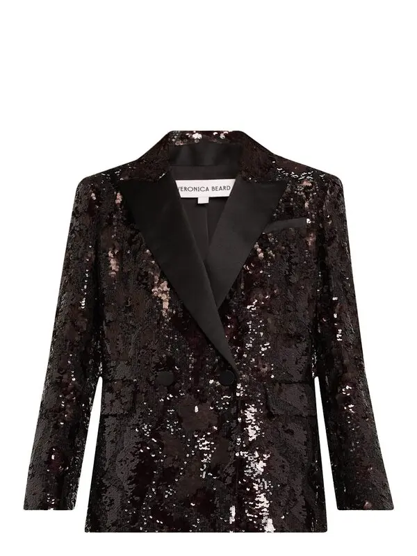 Veronica Beard Sevyn Sequined Jacket - Dark Currant