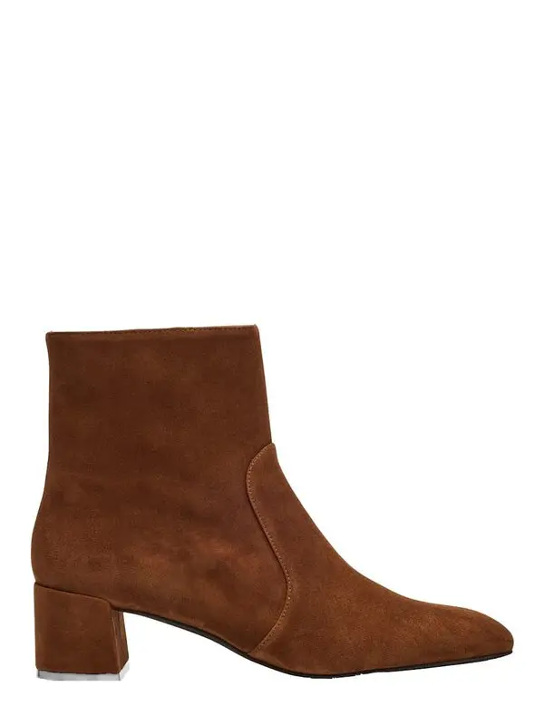 STUART WEITZMAN Maeve Suede Zip Booties - Deep Coffee