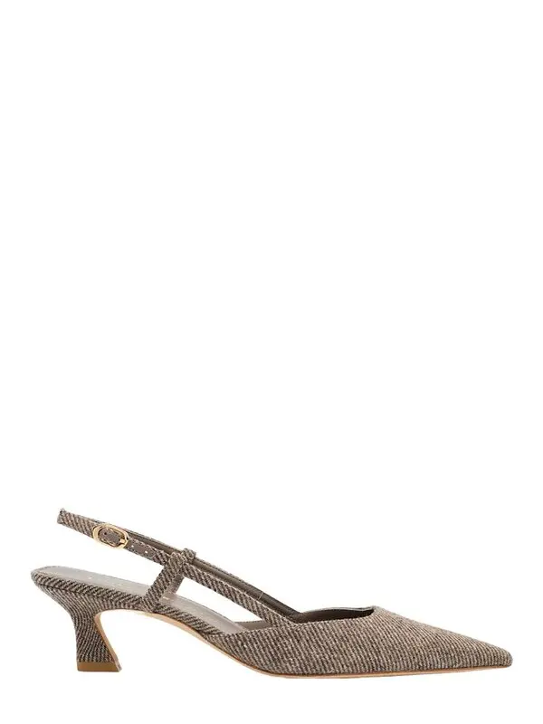 STUART WEITZMAN 50mm Vinnie Twill Slingback Pumps - Taupe