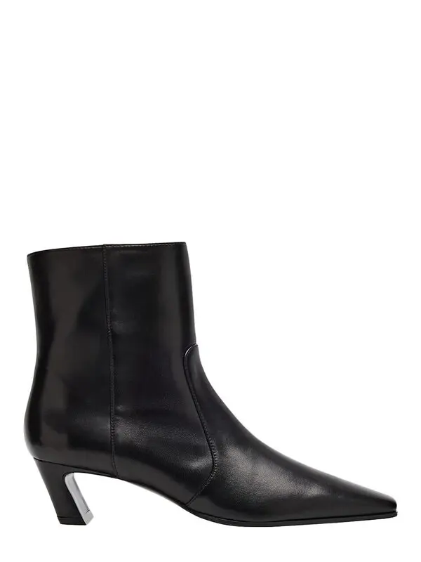 STUART WEITZMAN 50mm Stassi Leather Zip Booties - Black