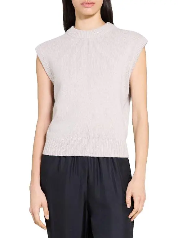 Theory Relaxed Cashmere And Wool Sweater Vest - Light Grey