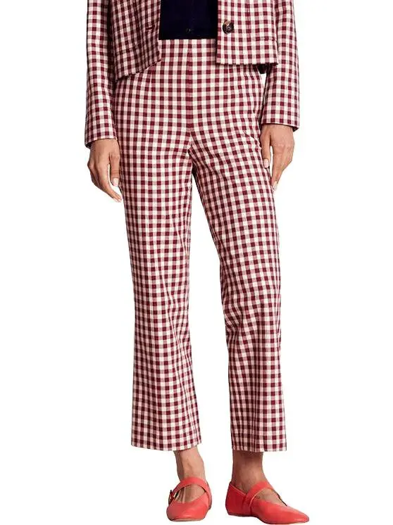 Boden Gingham Cotton-blend Straight-leg Pants - Port Gingham