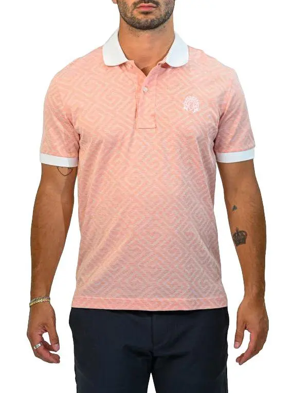 MACEOO Mozartdiagonaltip Peach Cotton Polo - Orange