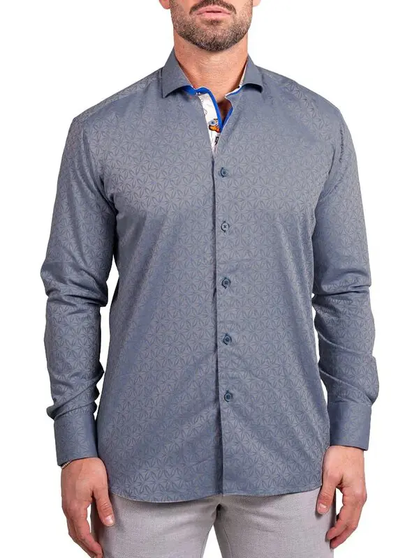 MACEOO Einstein Ascension Contemporary Fit Button-up Shirt - Grey