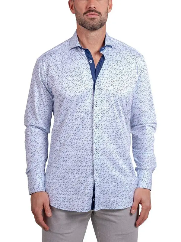 MACEOO Einstein Stretch Ascension Contemporary Fit Button-up Shirt - White
