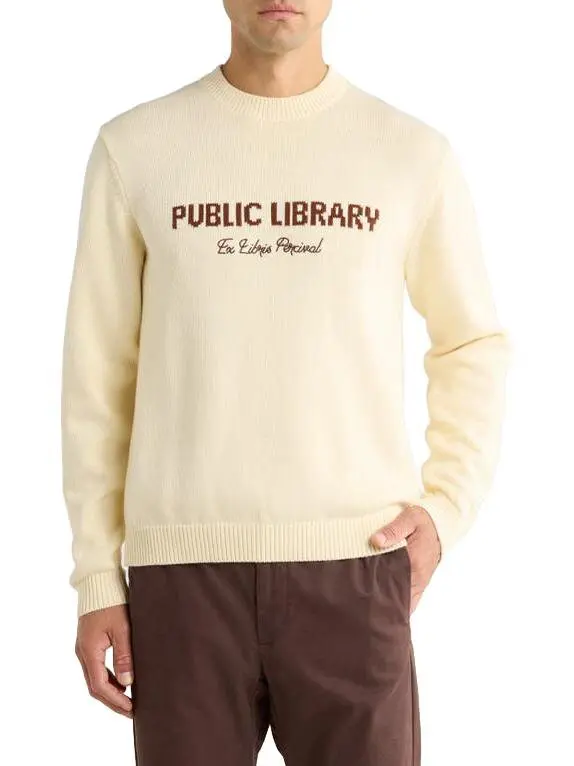 PERCIVAL Public Library Cotton Sweater - Ecru