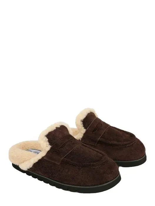 NAKED WOLFE Cord Hairy Suede Slippers - Brown