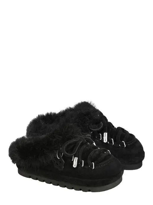 NAKED WOLFE Harlow Suede Slippers - Black