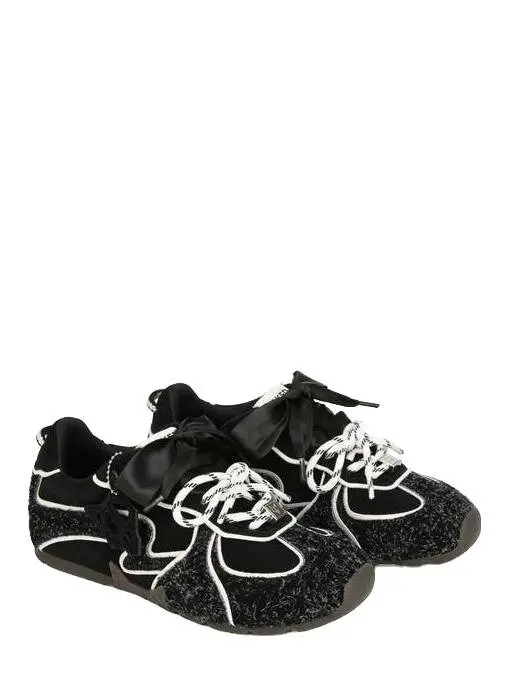 NAKED WOLFE Adored Hairy Suede Sneakers - Black