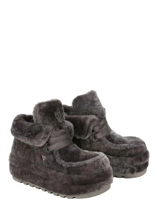 NAKED WOLFE Bambi Suede And Shearling Boots - Grey