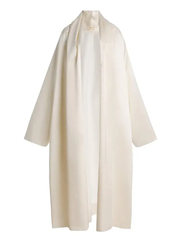 COLLEEN ALLEN Midi Duchesse Silk Cloak - Off-white