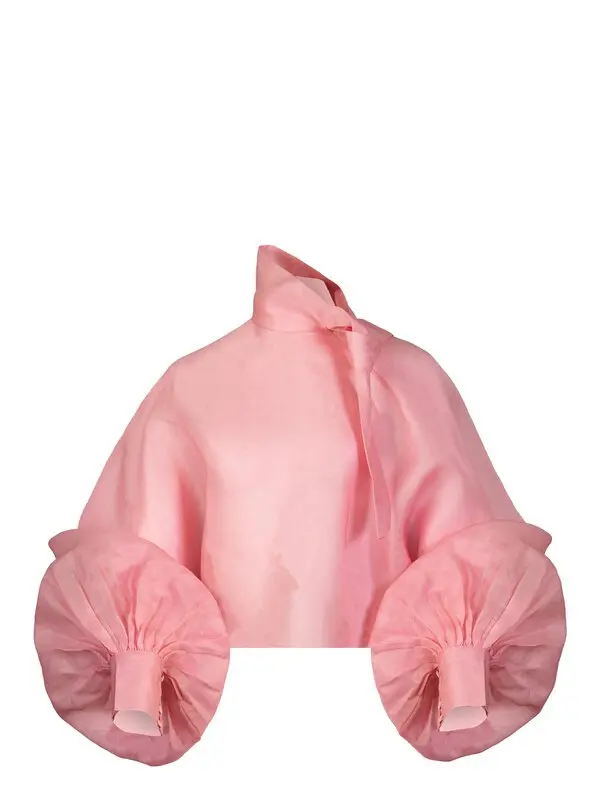 LA FUORI Tie-up Silk Top - Pink