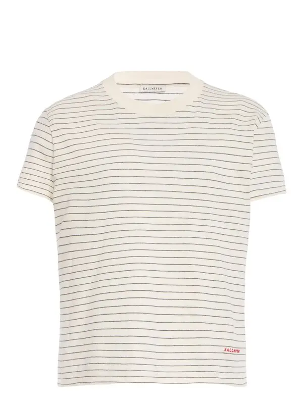 KALLMEYER Kenzie Striped Cotton T-shirt - White