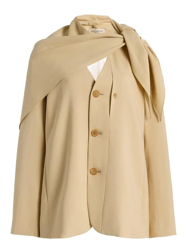 KALLMEYER Jamie Scarf-detail Button Blazer - Neutral