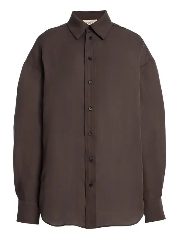 KALLMEYER Dani Silk Button-down Shirt - Brown