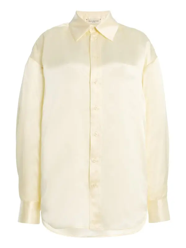 KALLMEYER Dani Silk Button-down Shirt - Yellow